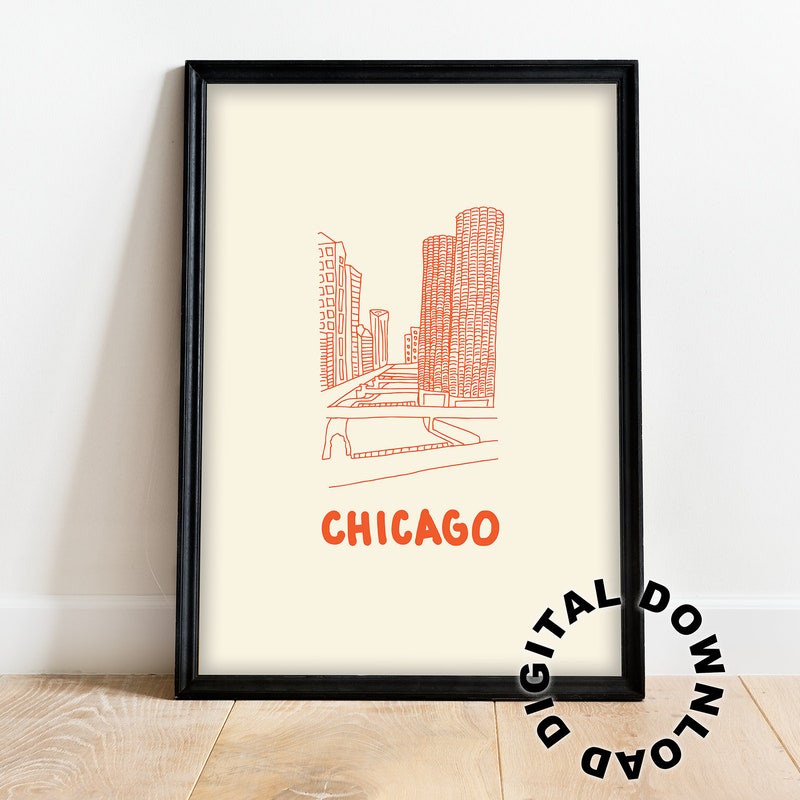 Chicago Skyline - Etsy