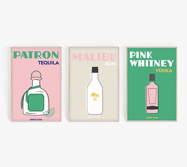 Patron Tequila Print Wall Print Bar Cart Sign Tequila | Etsy