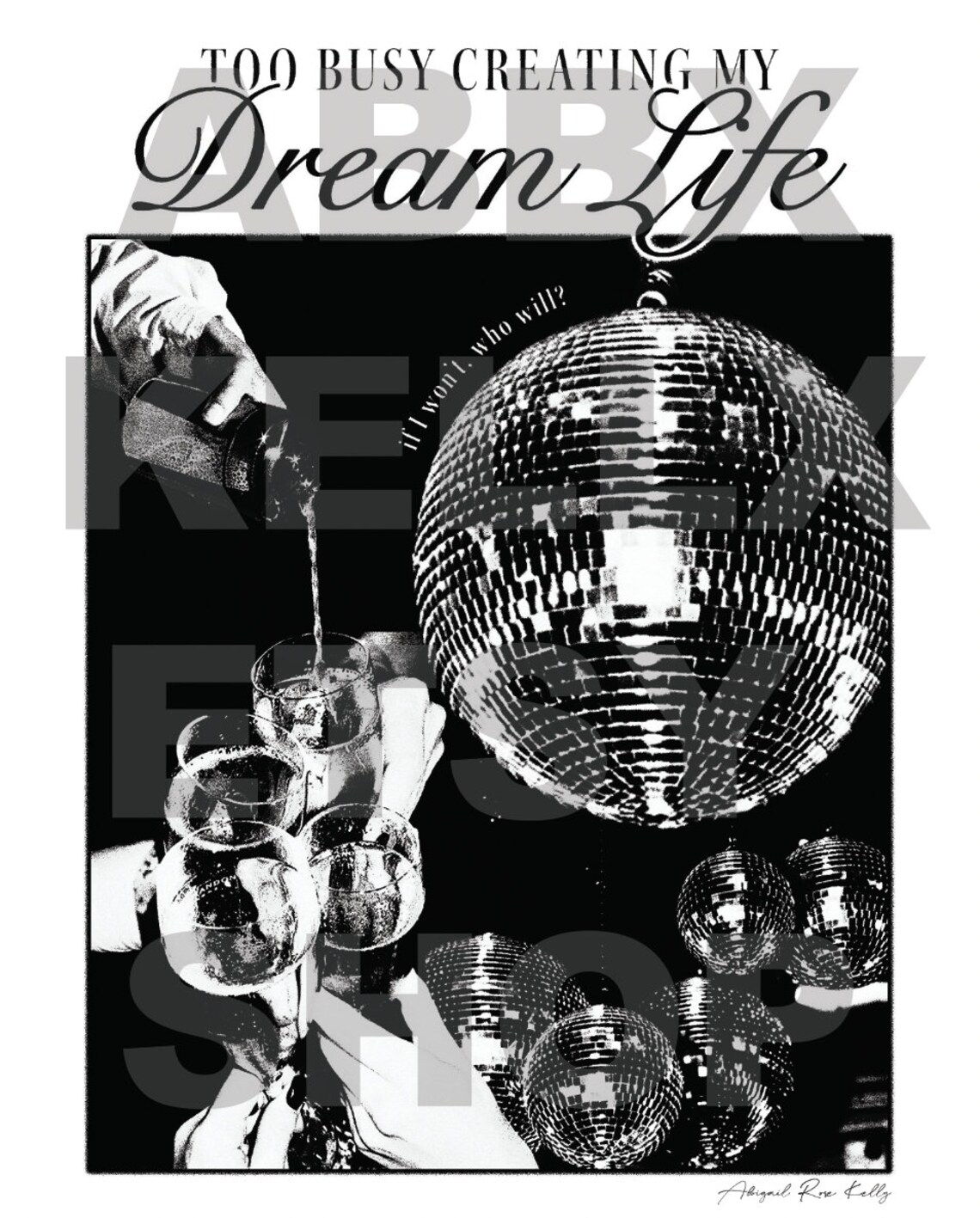 Disco Wall Print Retro Photo Digital Download Black and - Etsy