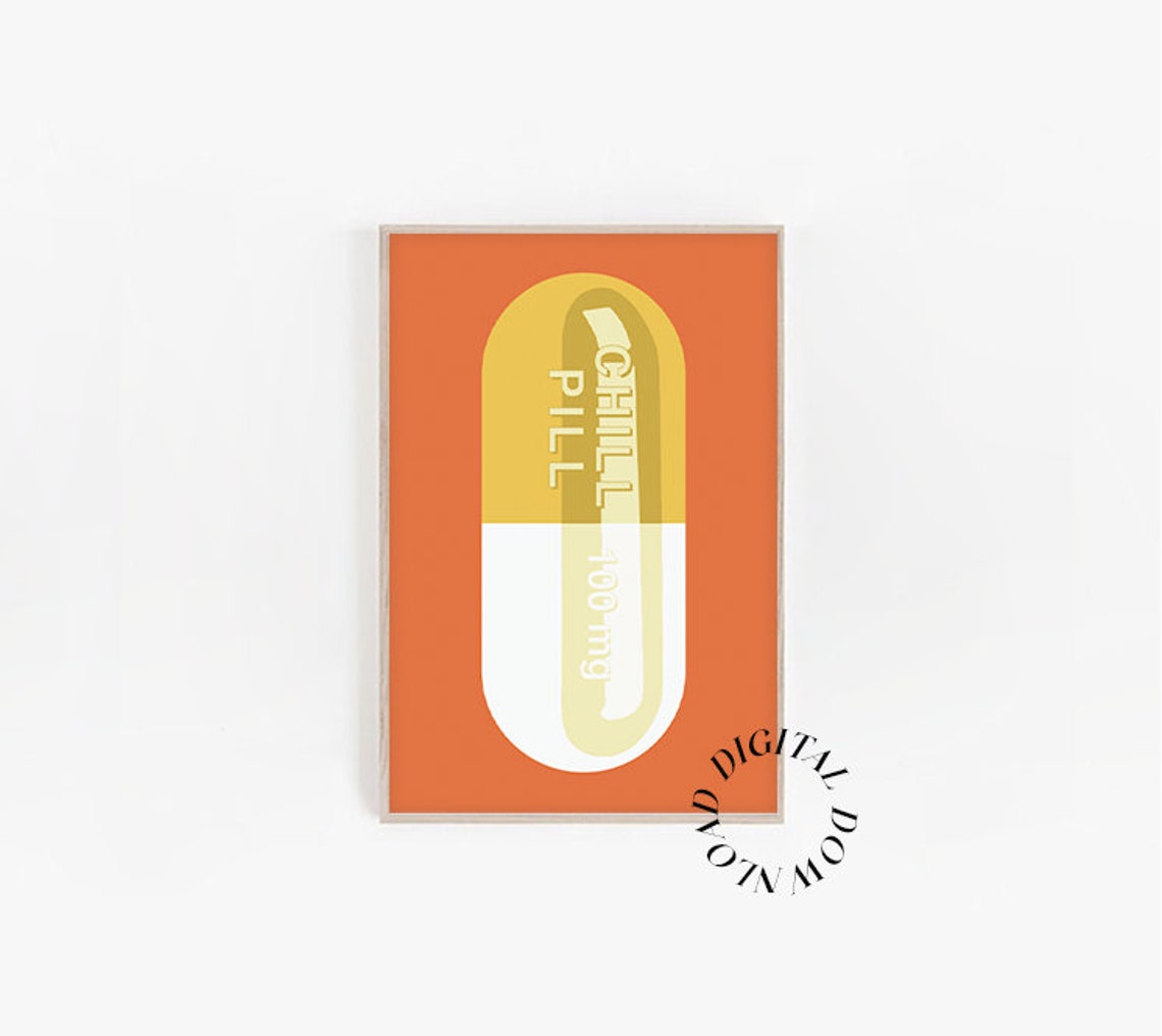 Chill Pill Digital Wall Decor Kit Pill Wall Prints 9 Pill - Etsy
