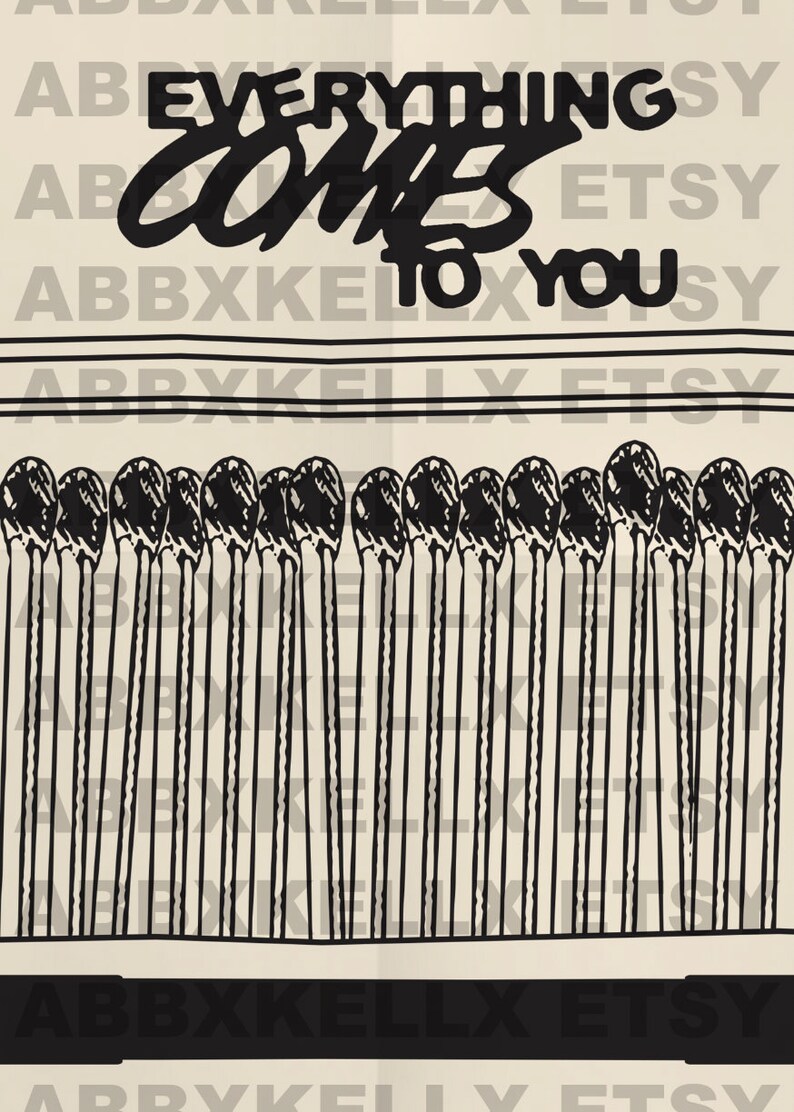 Everything Comes to You Retro Wall Art, Vintage Wall Print, Digital ...