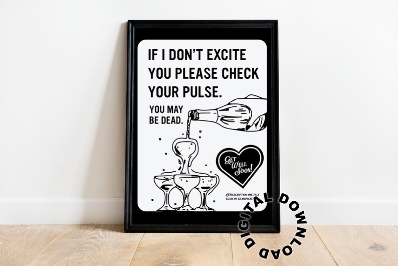 Retro Trendy Wall Art Check Your Pulse Vintage Digital - Etsy