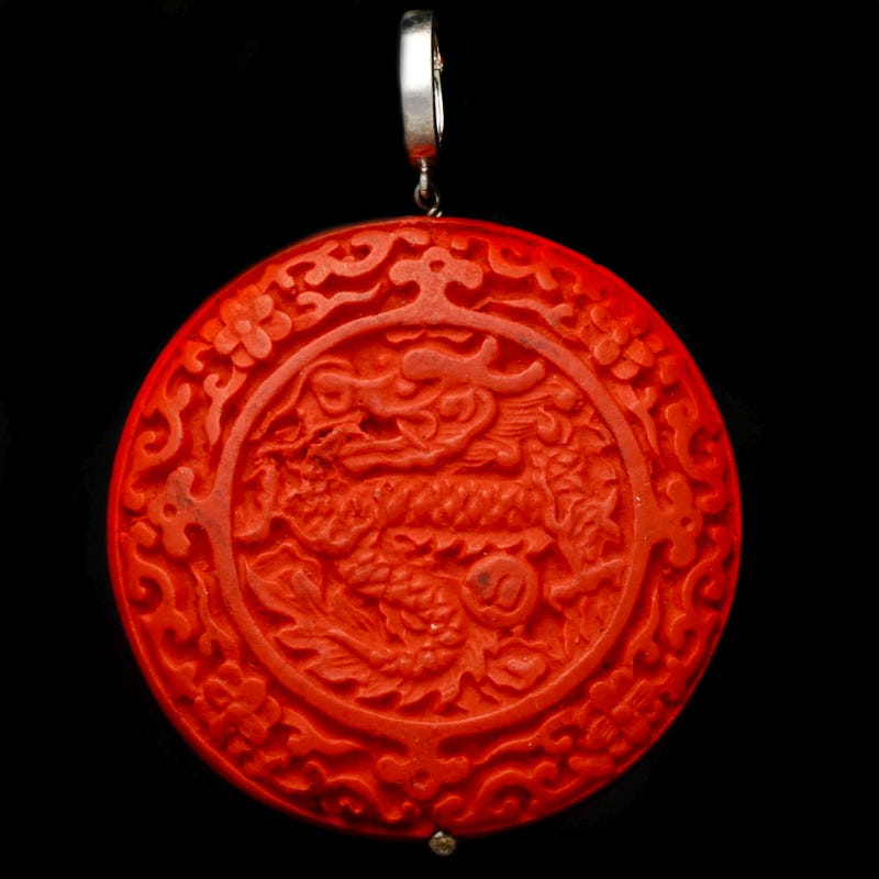 Cinnabar Pendant - Etsy