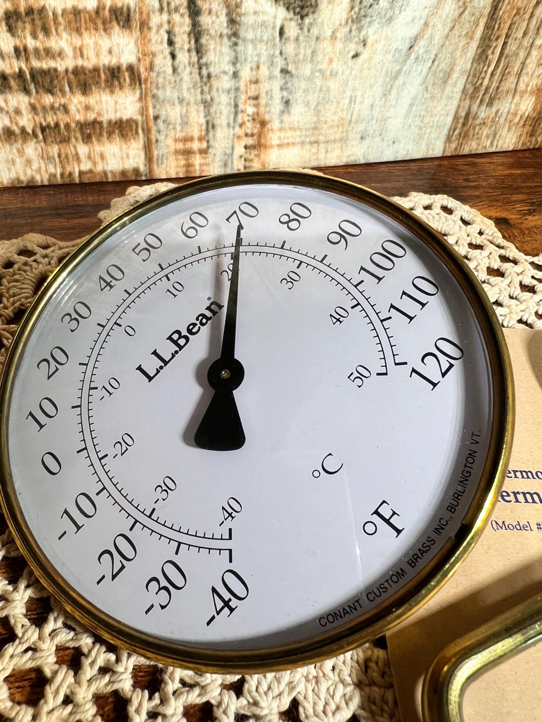 Vintage LL Bean Brass Dial Thermometer - Etsy