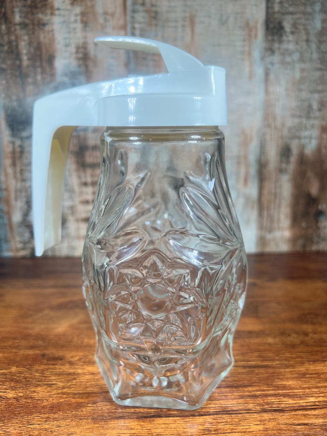 Vintage Androck Cut Glass Syrup Dispencer - Etsy