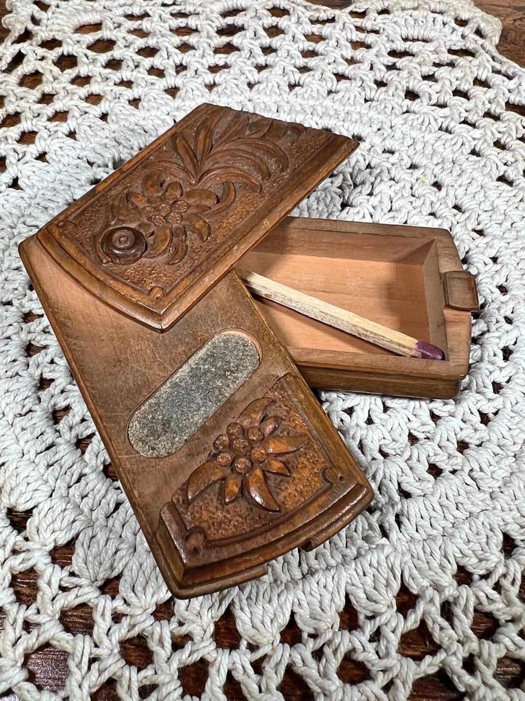 Vintage Wood Matchbox Puzzle Box - Etsy