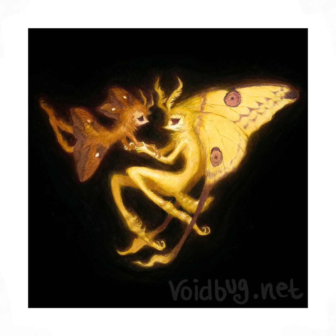 The Dancers | Moth Insect Bug Sprites | Fantasy Nature Art | Nostalgic ...