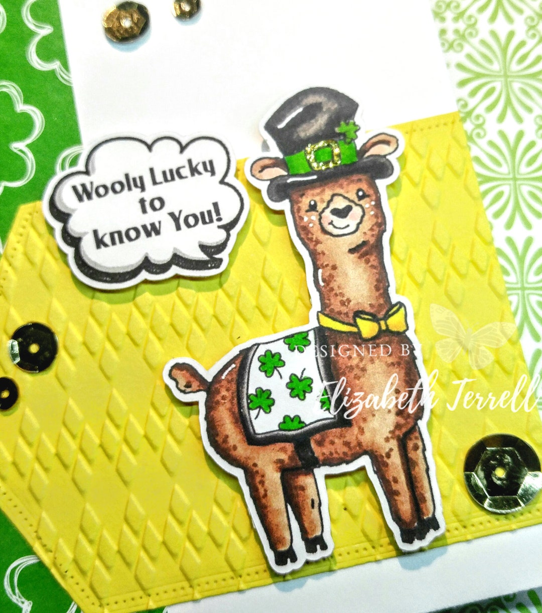 4 St. Patrick's Day Card Kit Llama Alpaca Leprechaun Shamrock Pinch ...