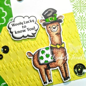 4 St. Patrick's Day Card Kit Llama Alpaca Leprechaun Shamrock Pinch ...