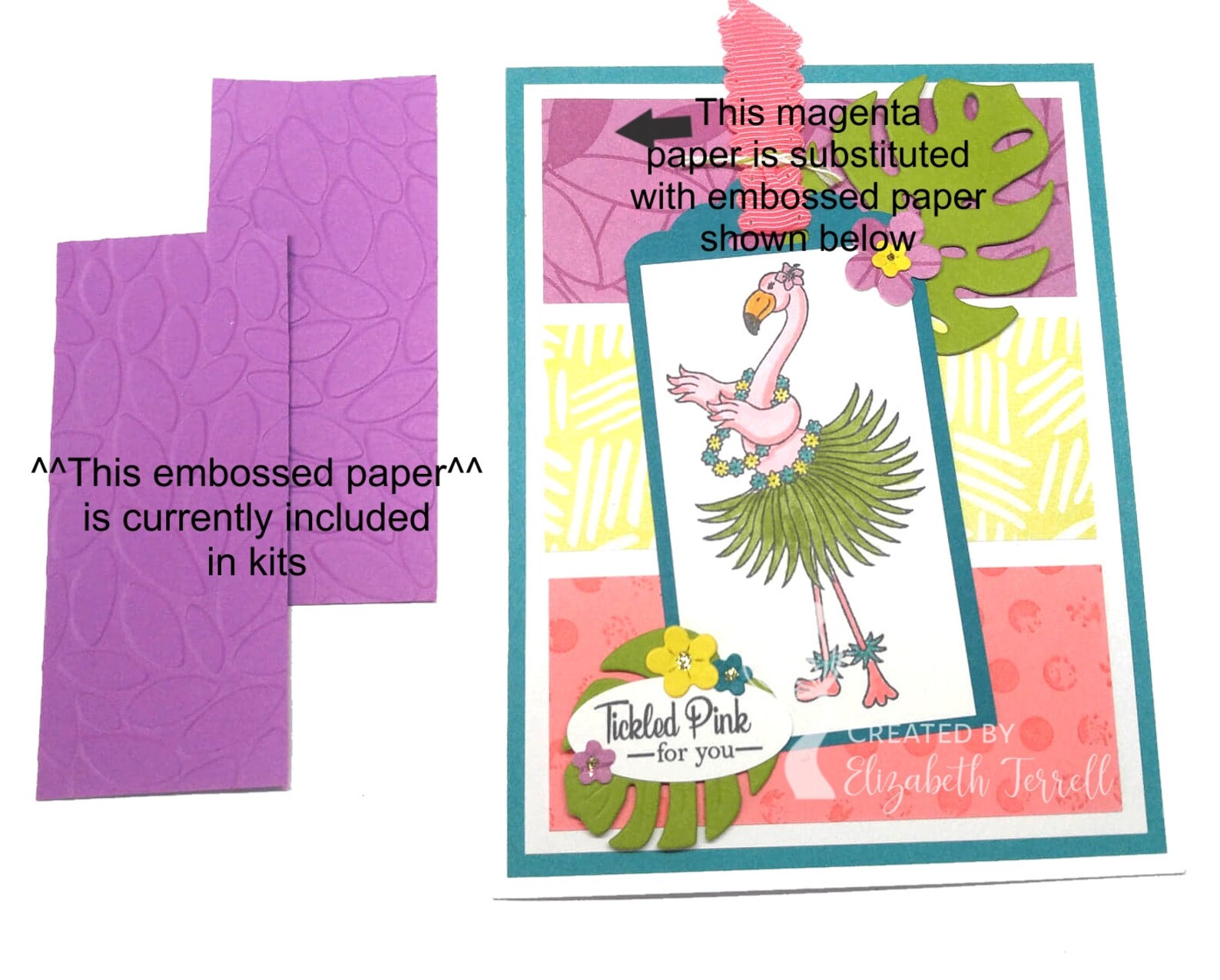 Stampin' up Tickled Pink Flamingo Card Kit Hawaii Hula - Etsy