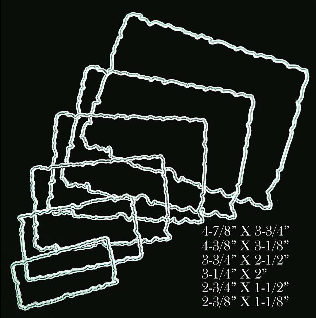 Tattered Torn Deckled Rectangle Die Set of 6 for Cardmaking ...