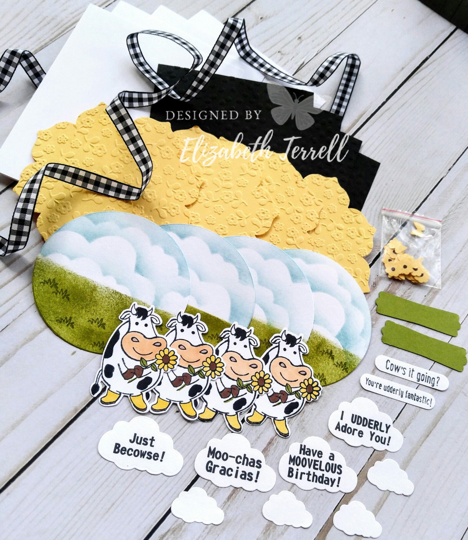 4 Stampin' up Over the Moon Hello Cow's It Going Cows Card Kits Thank ...