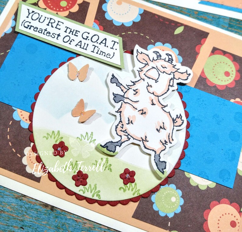 3 Stampin' up Kit Way to Goat Birthday Cake Get Well Thank You FUNNY ...