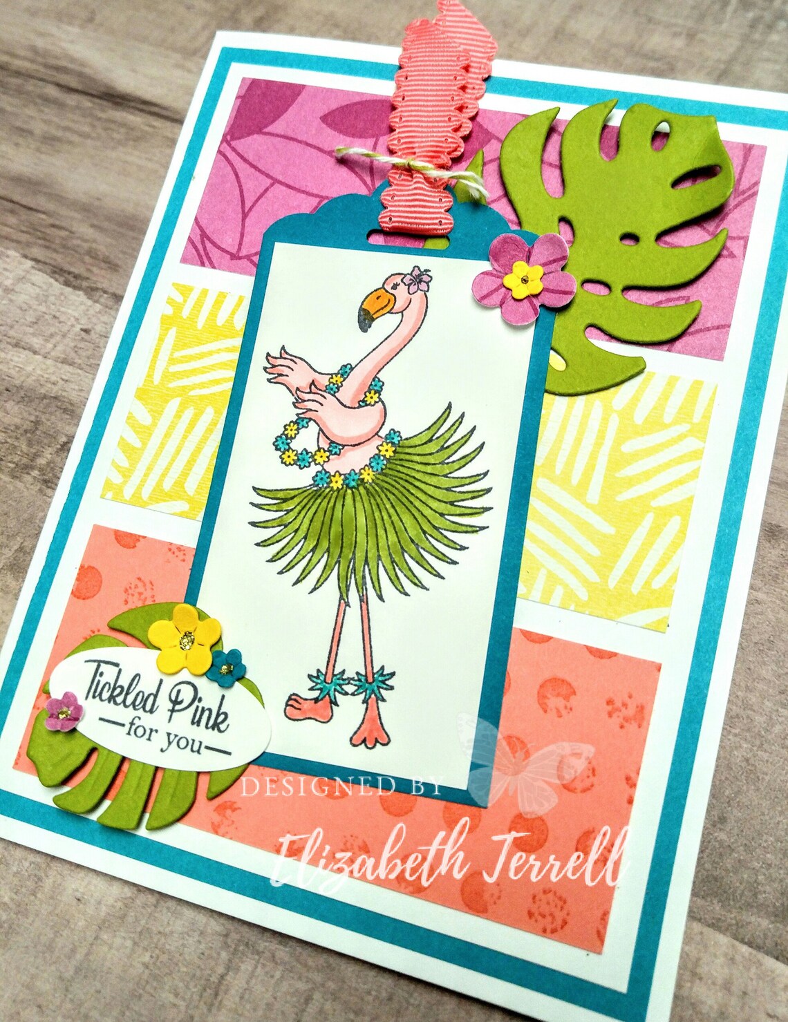 Stampin' up Tickled Pink Flamingo Card Kit Hawaii Hula | Etsy