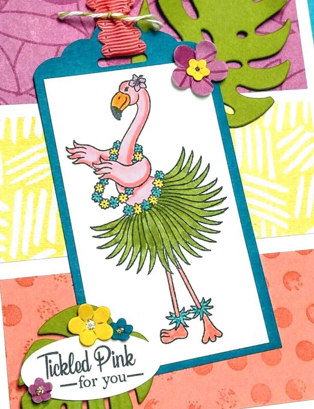 4 Stampin' up Tickled Pink Flamingo Card Kit Hawaii Hula Luau ...