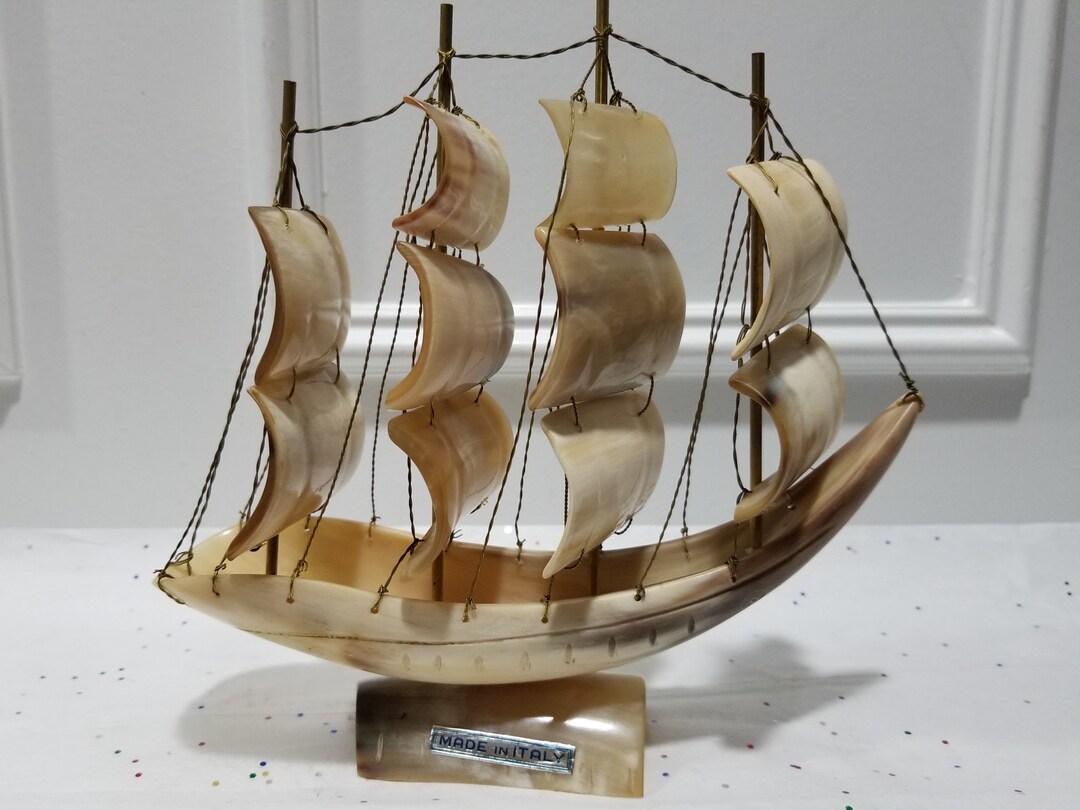 Collectible Bone Ship Sculpture Made in Italy - Etsy