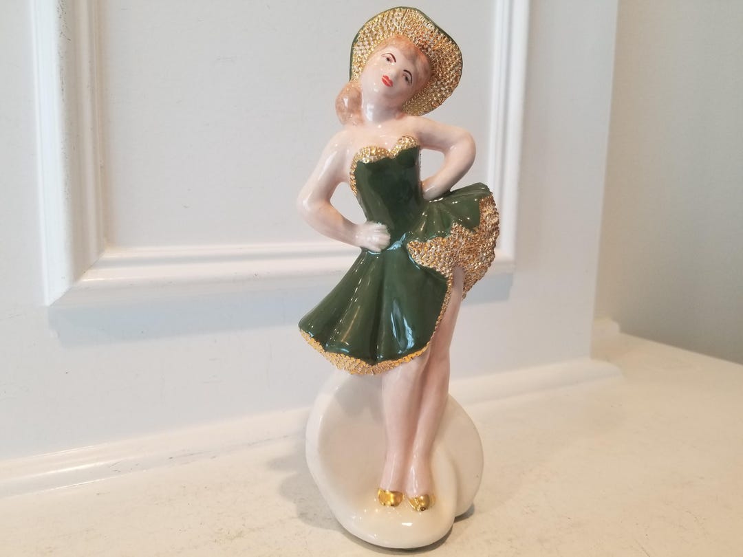 Dancing Woman Porcelain Figurine - Can Can Dancer Collectible Fine ...