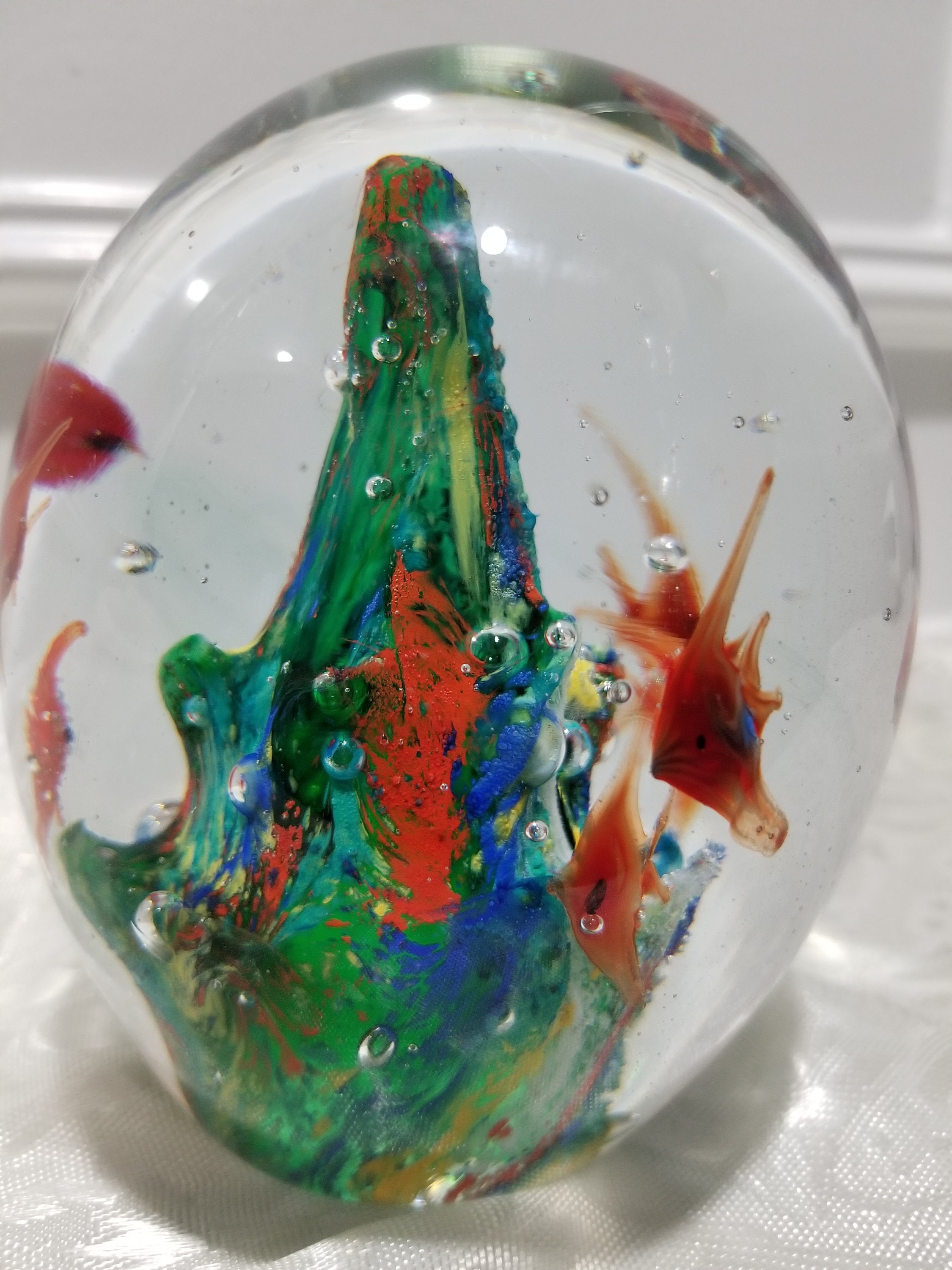 Art Glass Paperweight With Unique Inserts Art in Glass | Etsy