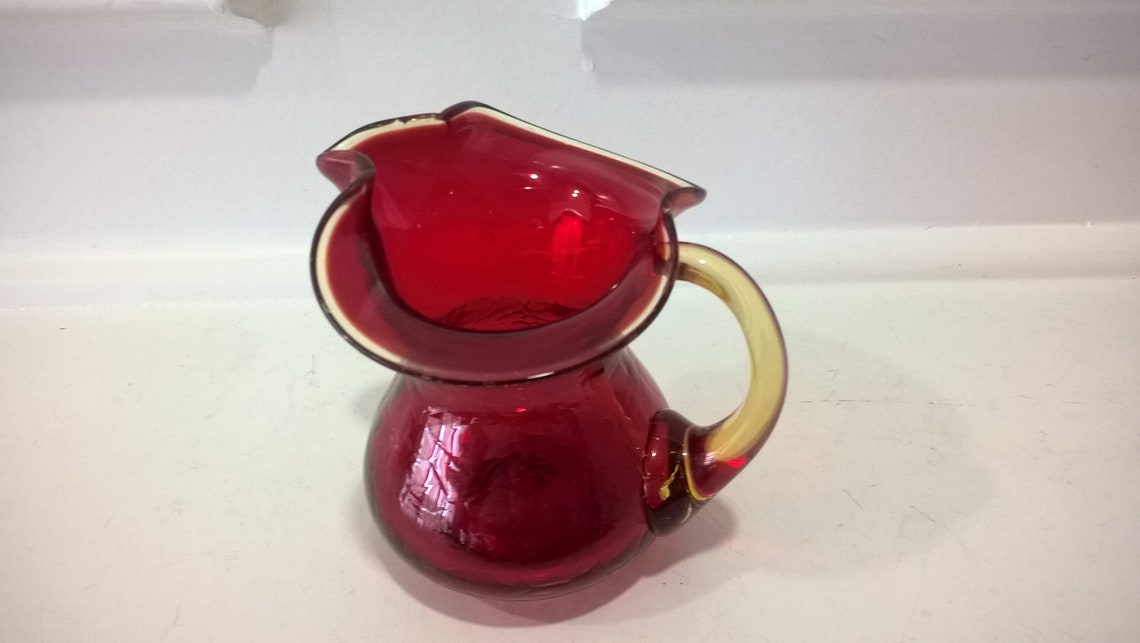 Viking Hand Made Red Glass Decanter - Etsy