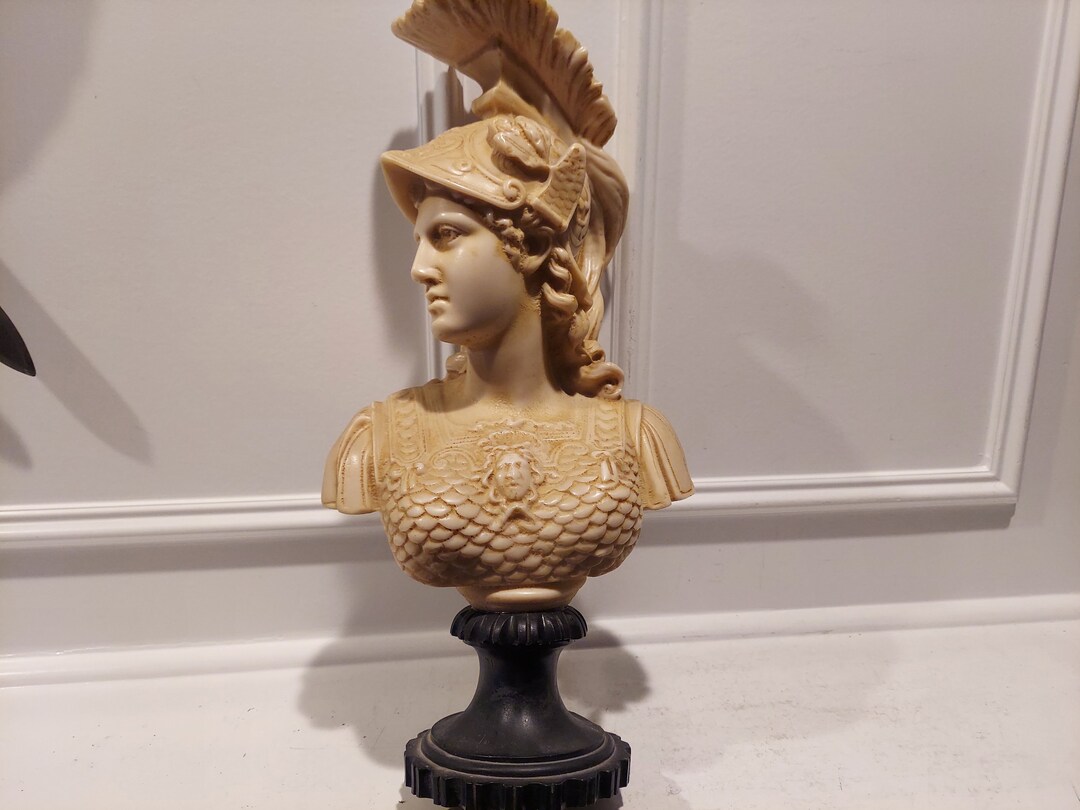 Minerva Bust - Roman Goddess of Wisdom - Ivory Stone Sculpture - Athena ...