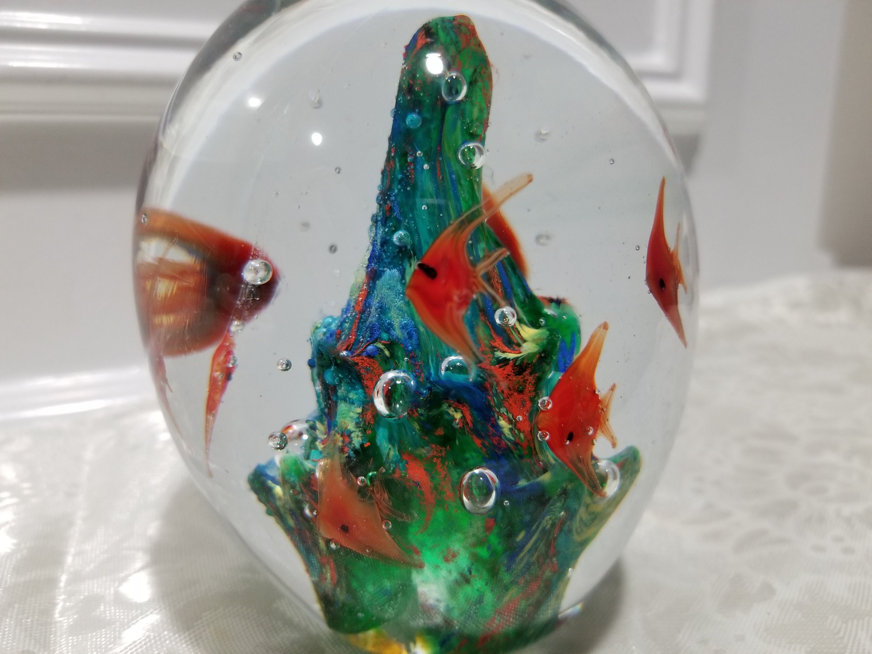 Art Glass Paperweight With Unique Inserts Art in Glass | Etsy