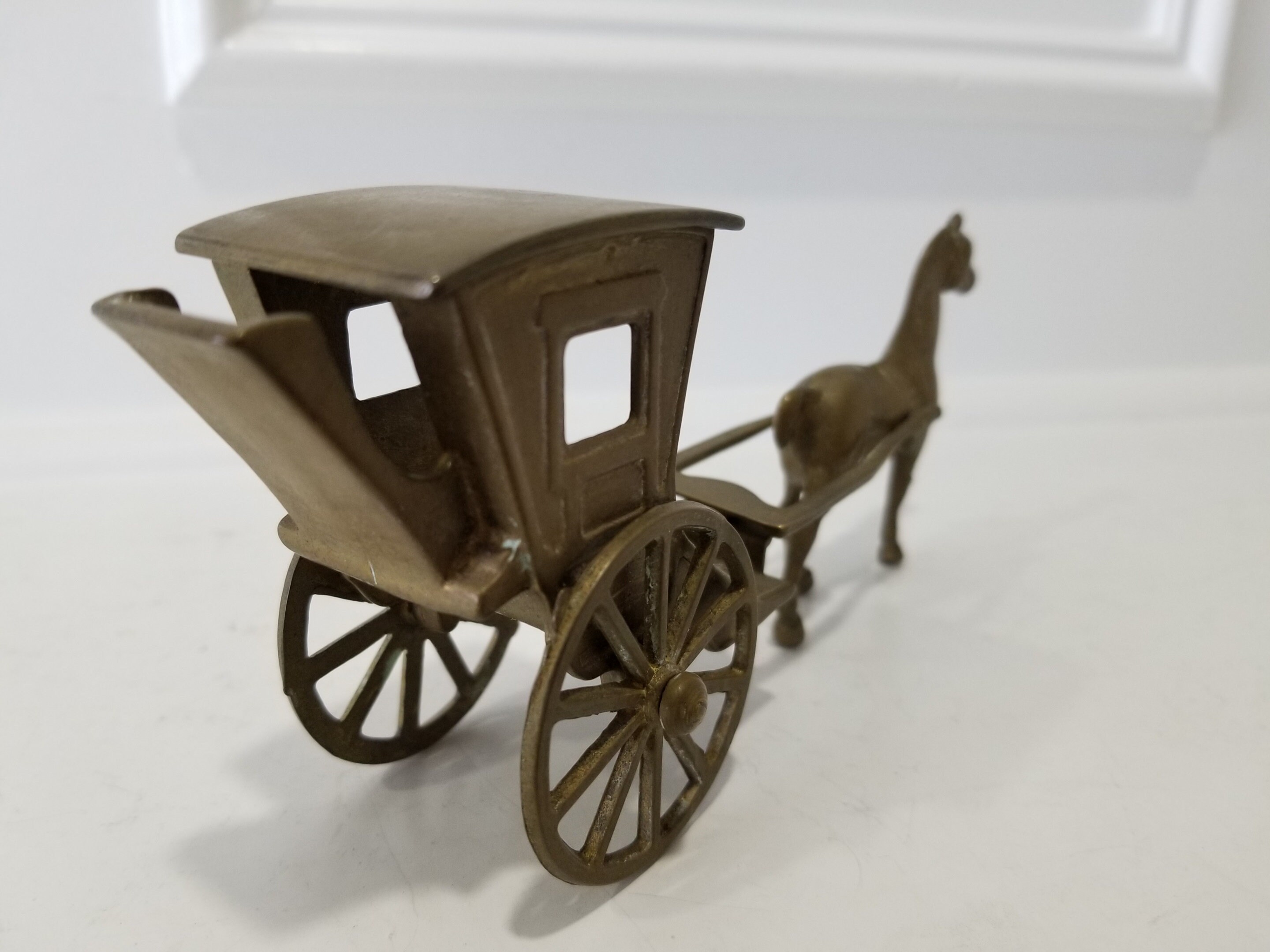 Vintage Brass Chariot & Horse Cart Moving Wheels - Etsy