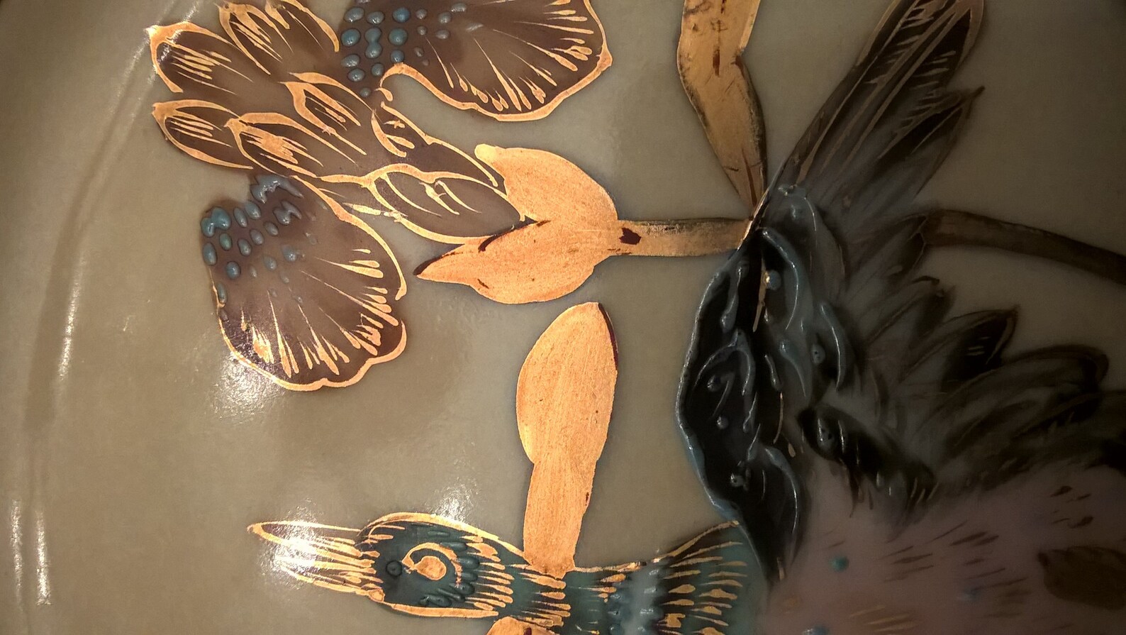 Antique Hand Painted Iris and Duck Plate Gold Gilt Porcelain | Etsy