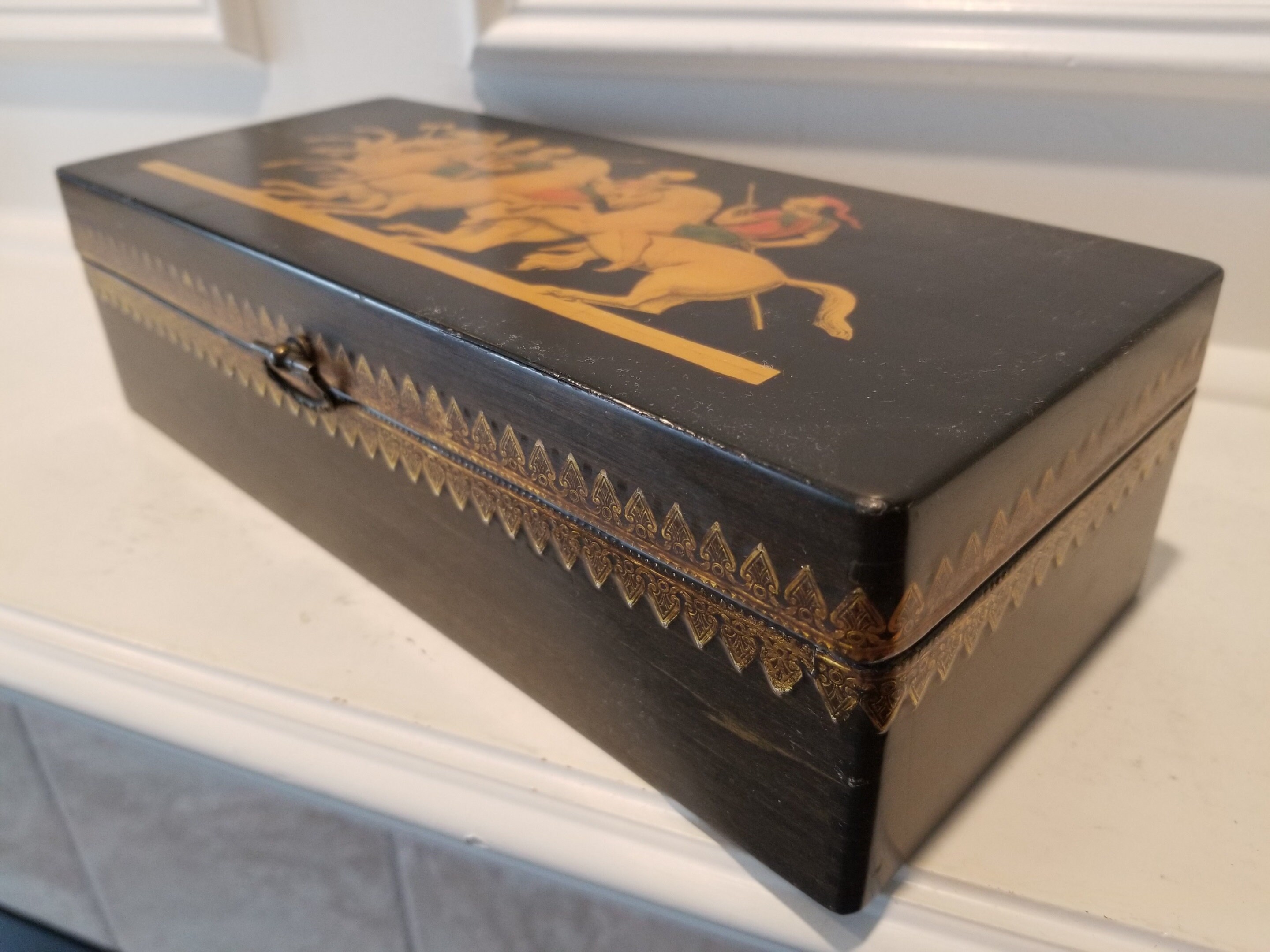 Medieval Design Inlay Wood Box Jewelry Box Made in France | Etsy