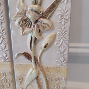 Lily Ceramic Tiles - Lily 3D Wall Decor Plaques - Set of 2 - Etsy