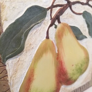 Fruits Ceramic Tiles Wall Plaque High Level of Details Set of 3 Apples ...