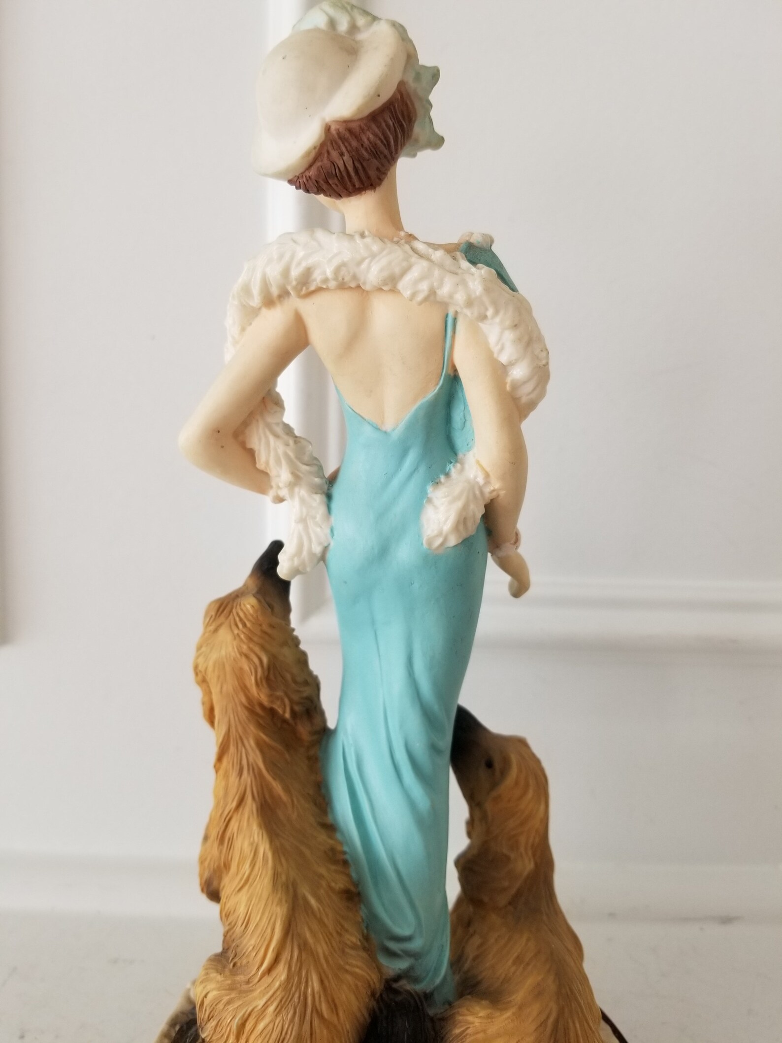 La Verona Collection Figurine Lady With Dogs Figurine High | Etsy