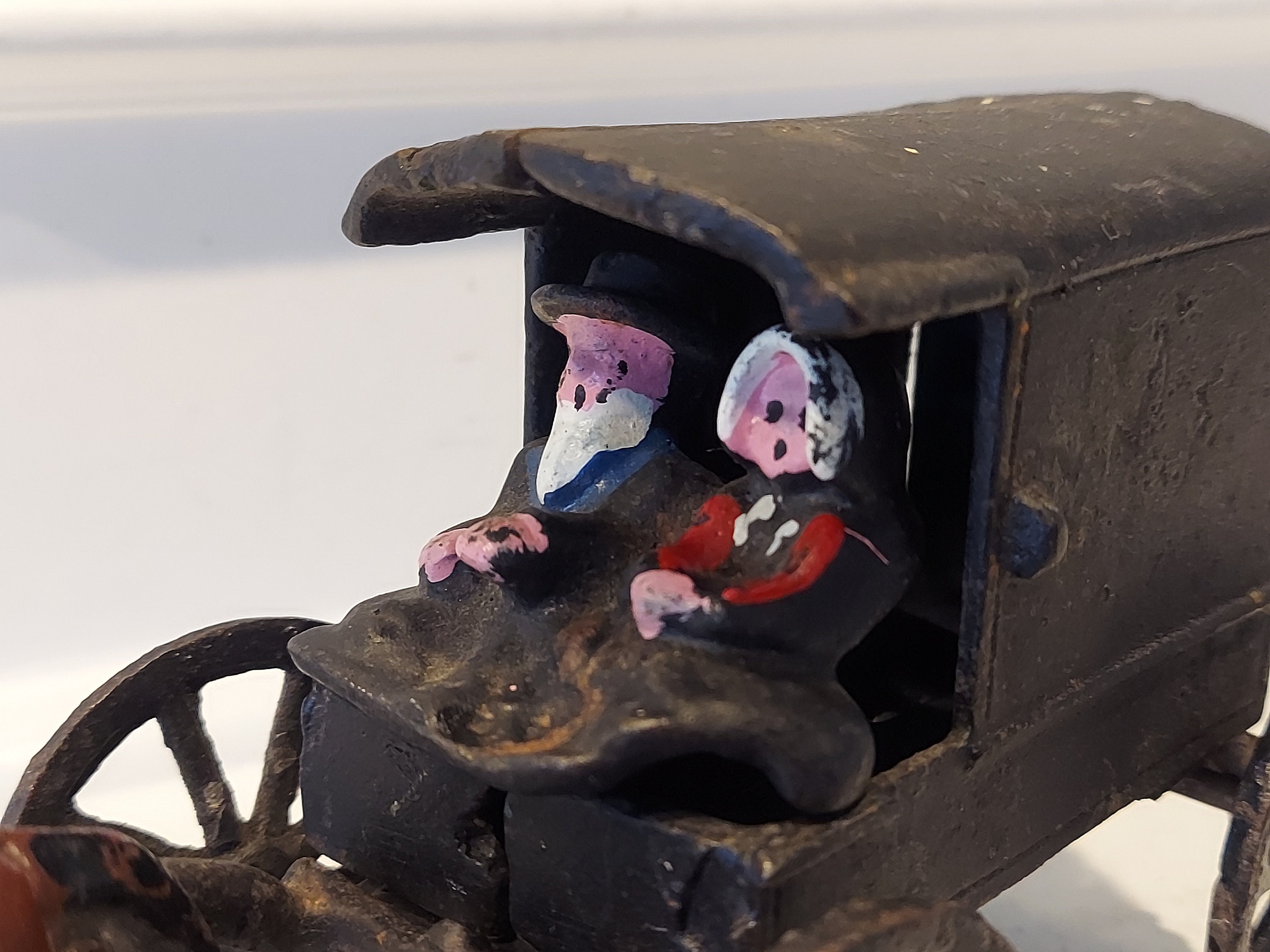 Antique Cast Iron Amish Stagecoach - Hand Painted Cast Iron Amish ...