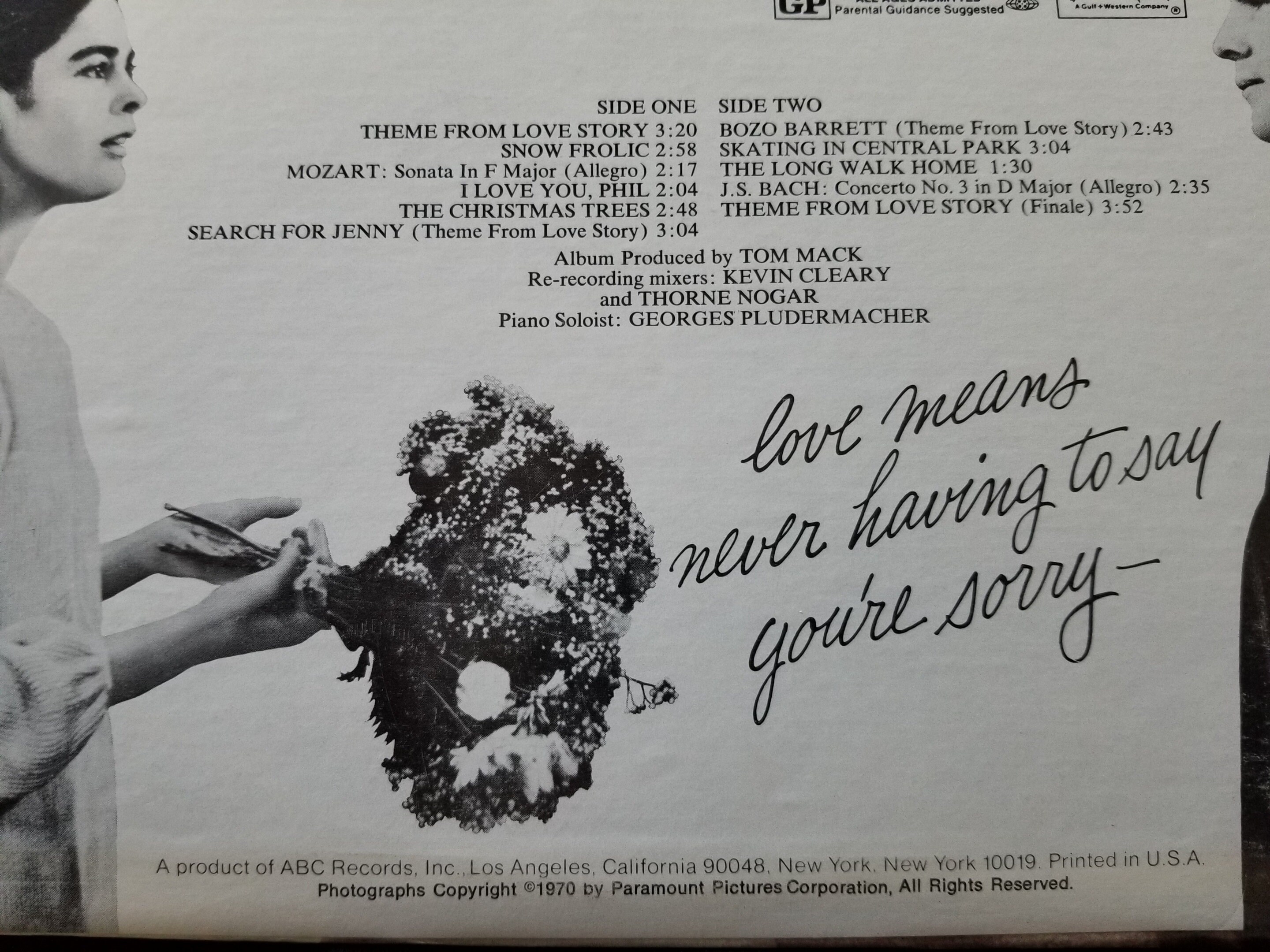 Love Story Music From the Original Soundtrack Francis Lai | Etsy