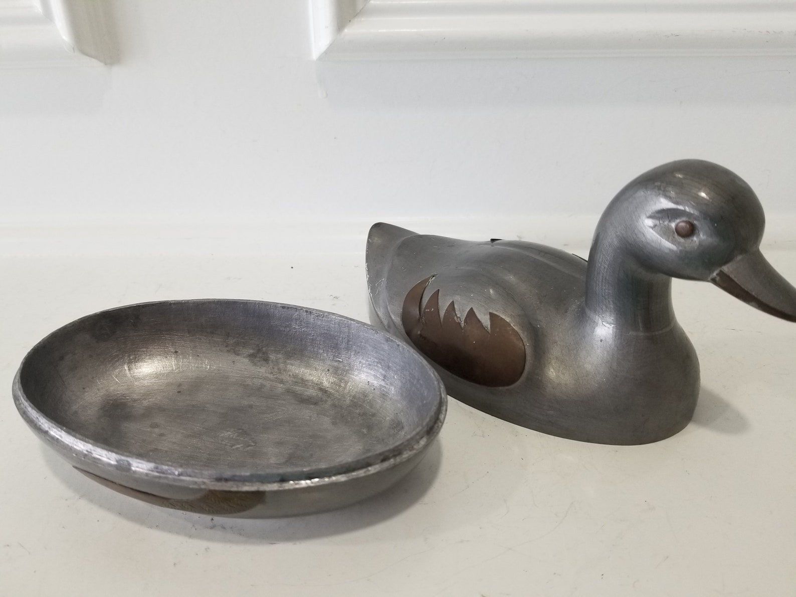 Mid-century Metallic Duck Box Metallic Duck Shape Box With | Etsy