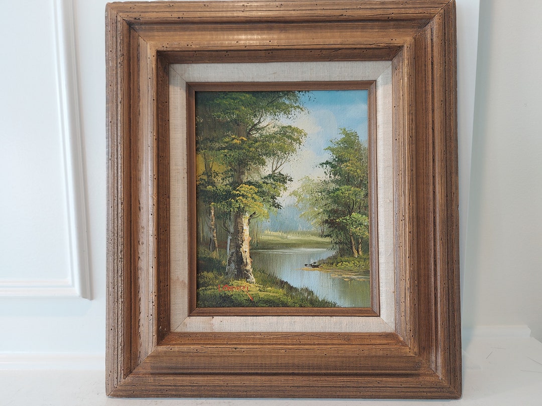 Original Irene Cafieri Oil on Board Framed Landscape Painting - Signed ...
