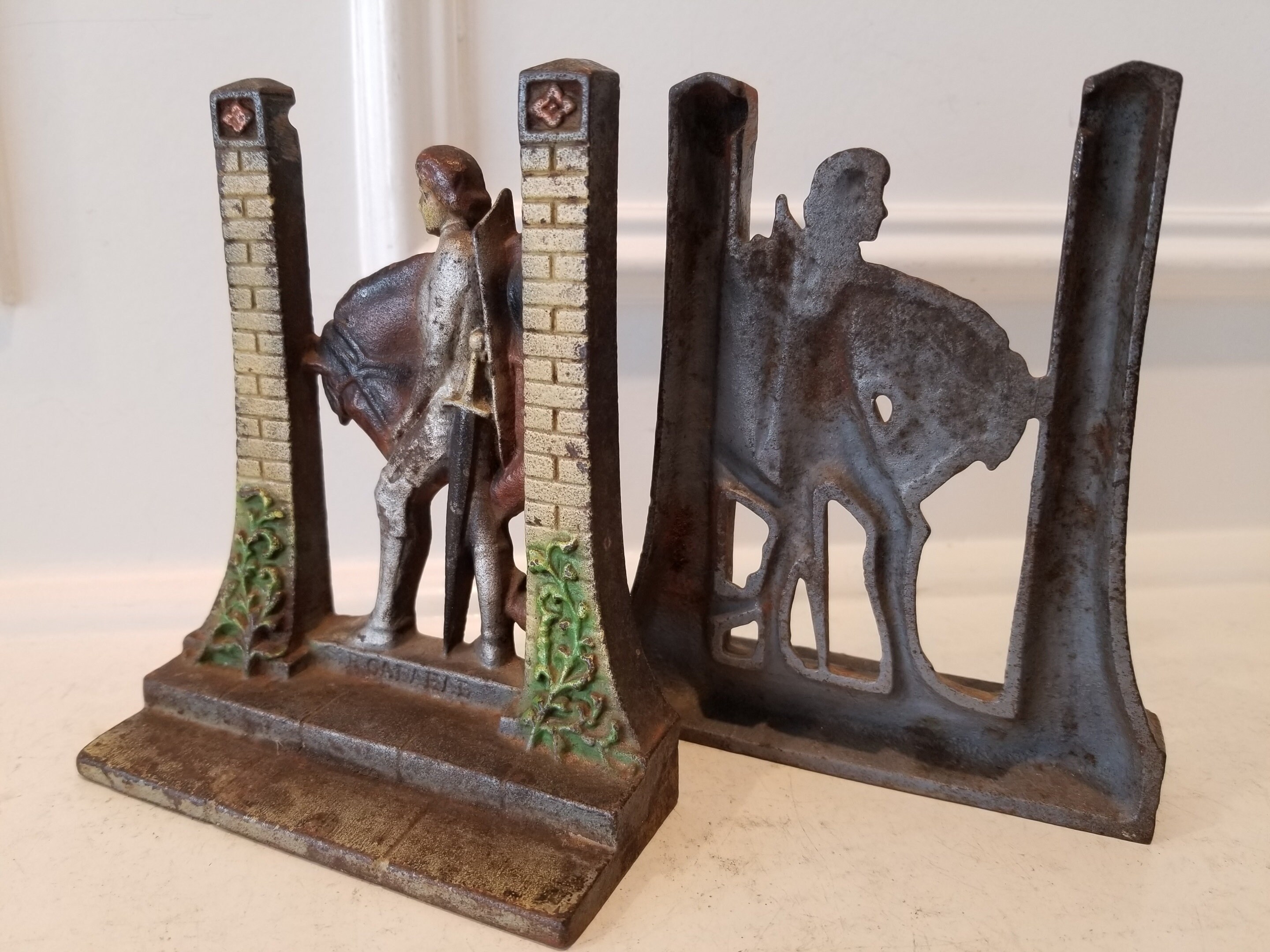 Medieval Style Cast Iron Bookends Sir Galahad Art Bookends - Etsy