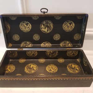 Medieval Design Inlay Wood Box - Jewelry Box - Made in France 1968 - Etsy