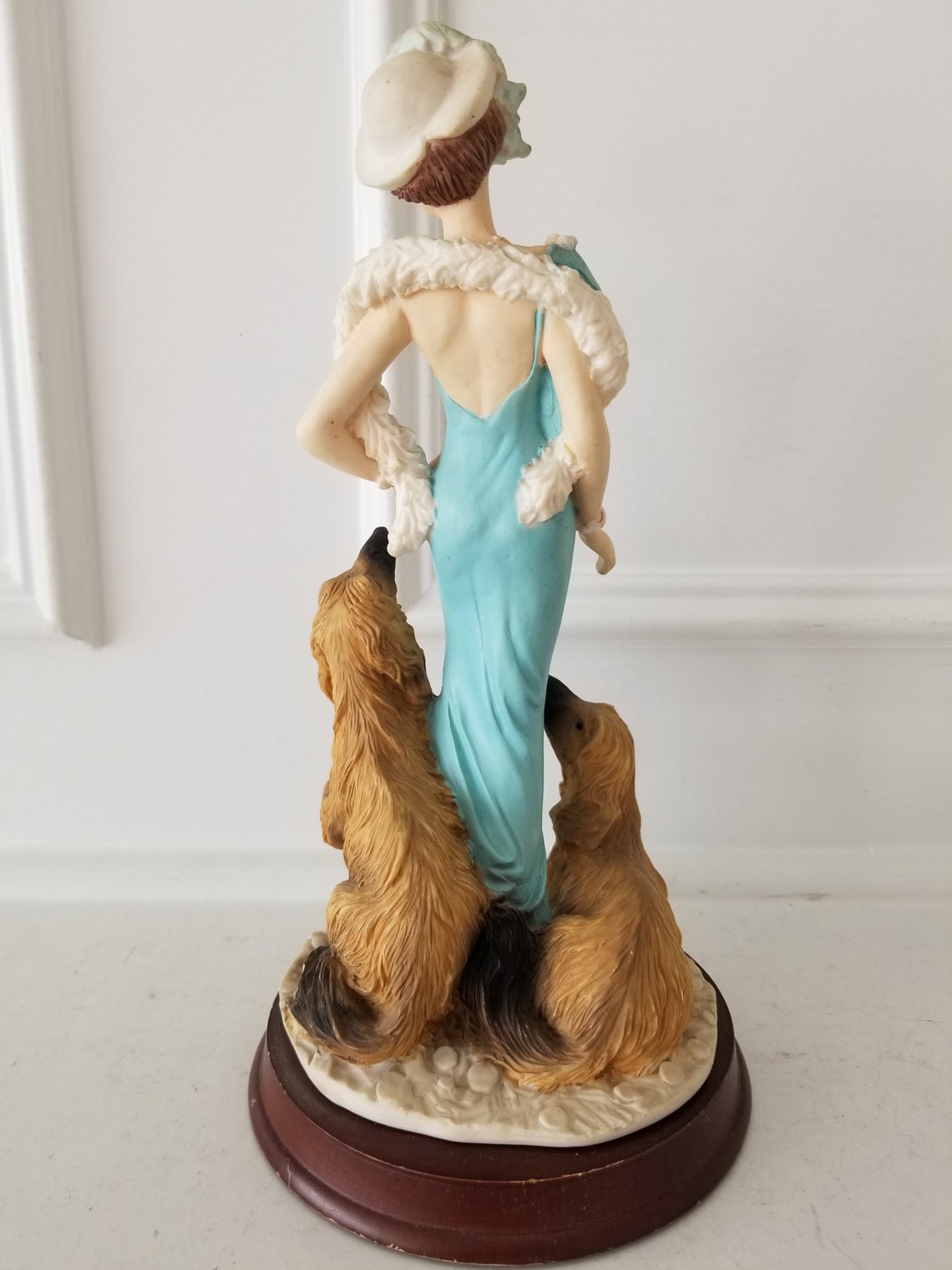 La Verona Collection Figurine Lady With Dogs Figurine High | Etsy