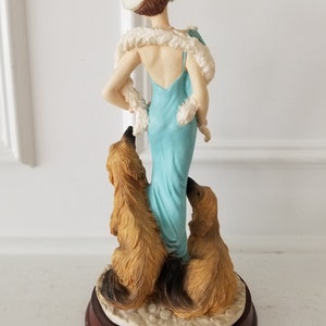 La Verona Collection Figurine - Lady With Dogs Figurine - High Level of ...
