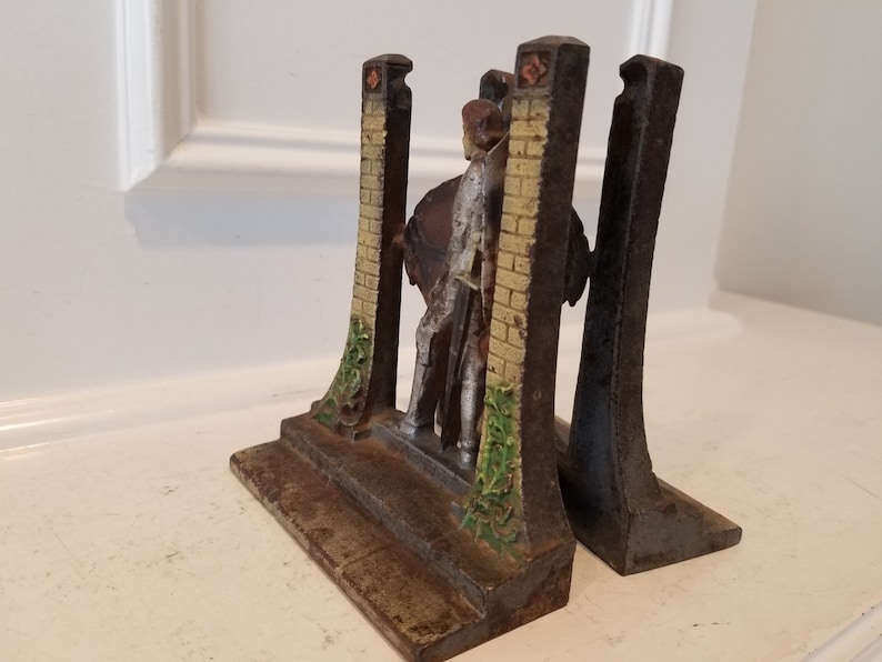 Medieval Style Cast Iron Bookends Sir Galahad Art Bookends - Etsy