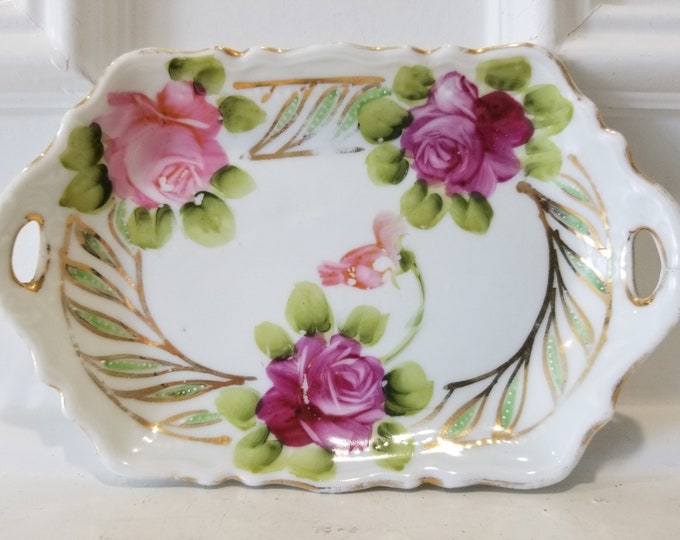 Antique Nippon Hand Painted Roses & Gold Gilt Porcelain Plate - Maple ...