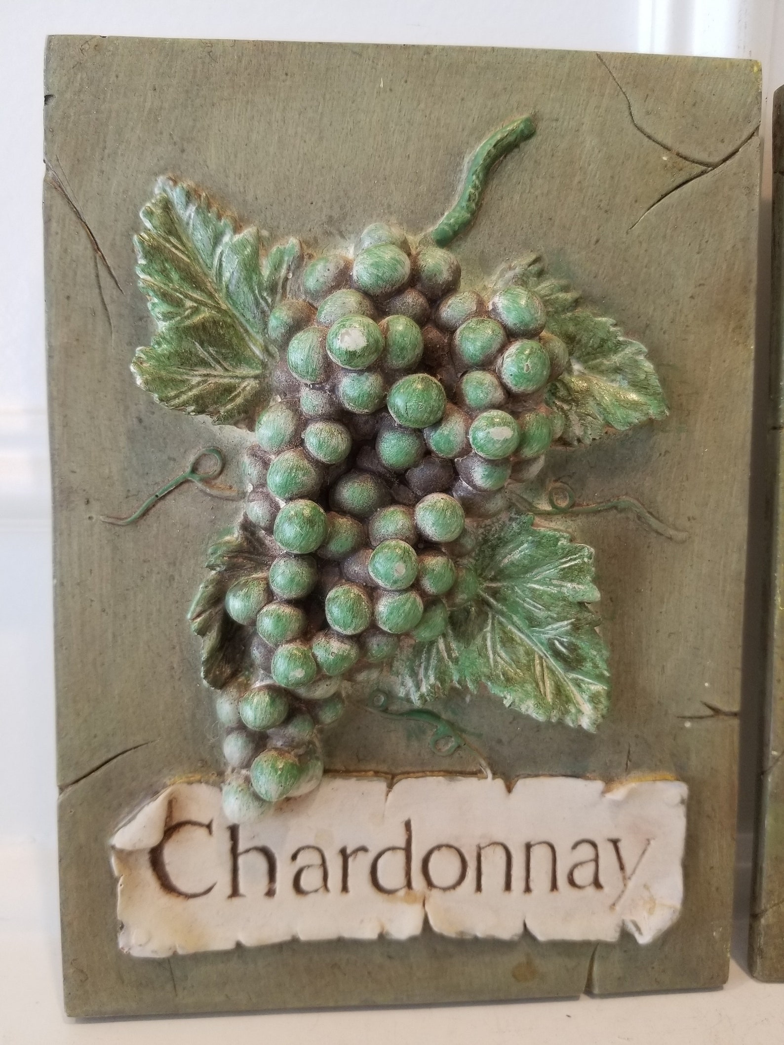Vintage Vineyard 3D Ceramic Wall Tile - Wall Plaque With Grapes ...