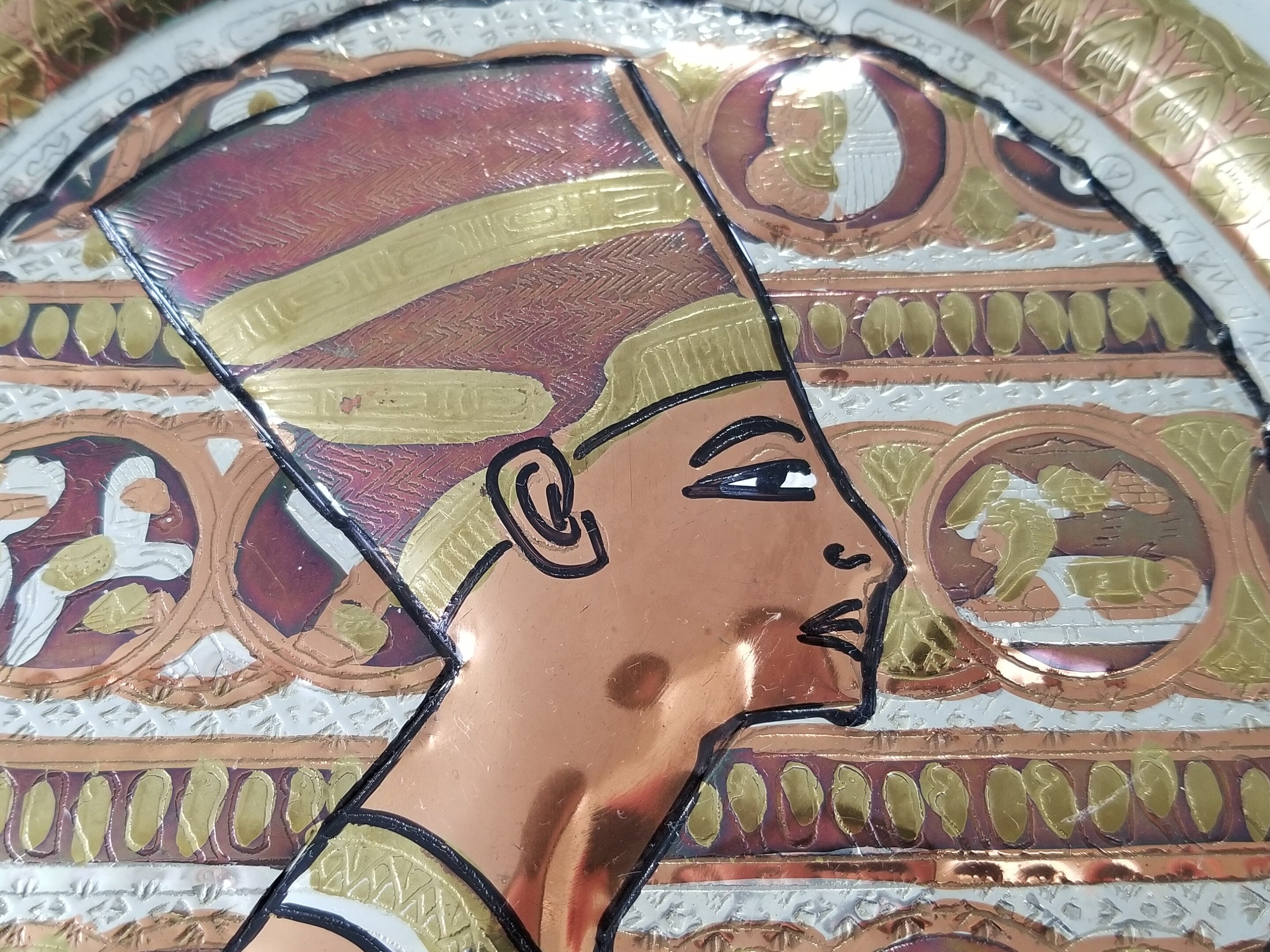 Copper Egyptian Hand Made Plate Engraved with Nefertiti | Etsy