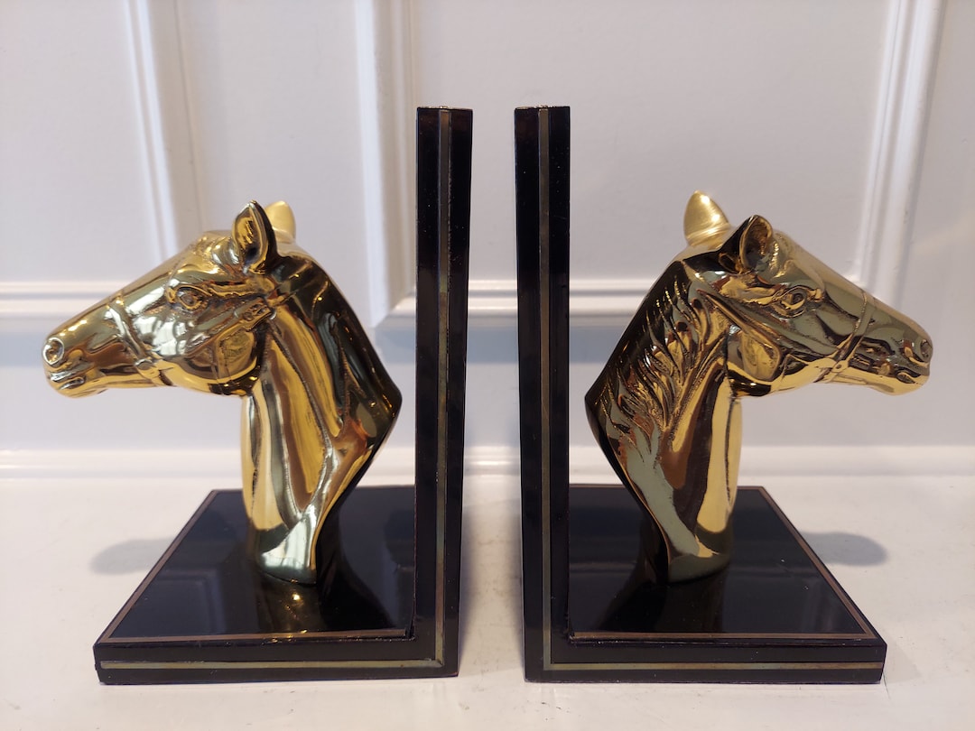 Genuine Solid Brass Horse Bookends - Handcrafted - Wildwood Accents ...