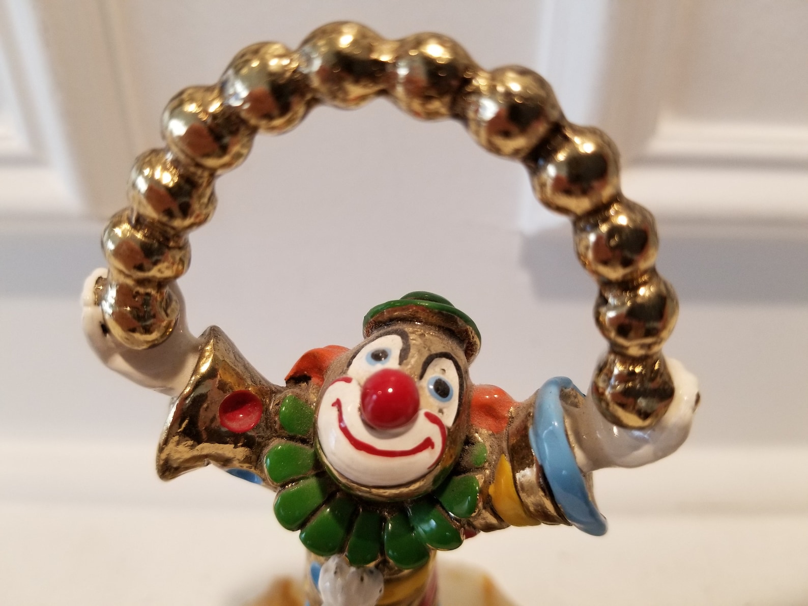 Ron Lee Clown Sculpture 24K Gold Plated Figurine Clown on Marble Base ...