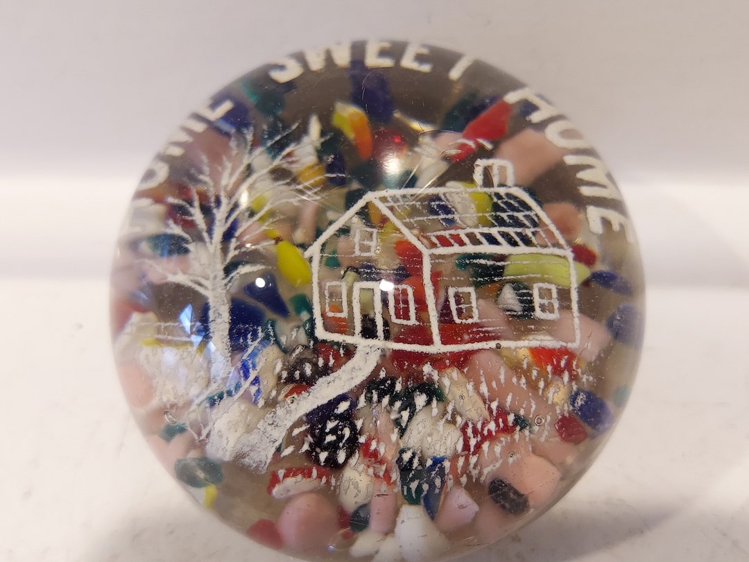 Art Glass Paperweight With Unique Inserts - Art in Glass - Collectible ...