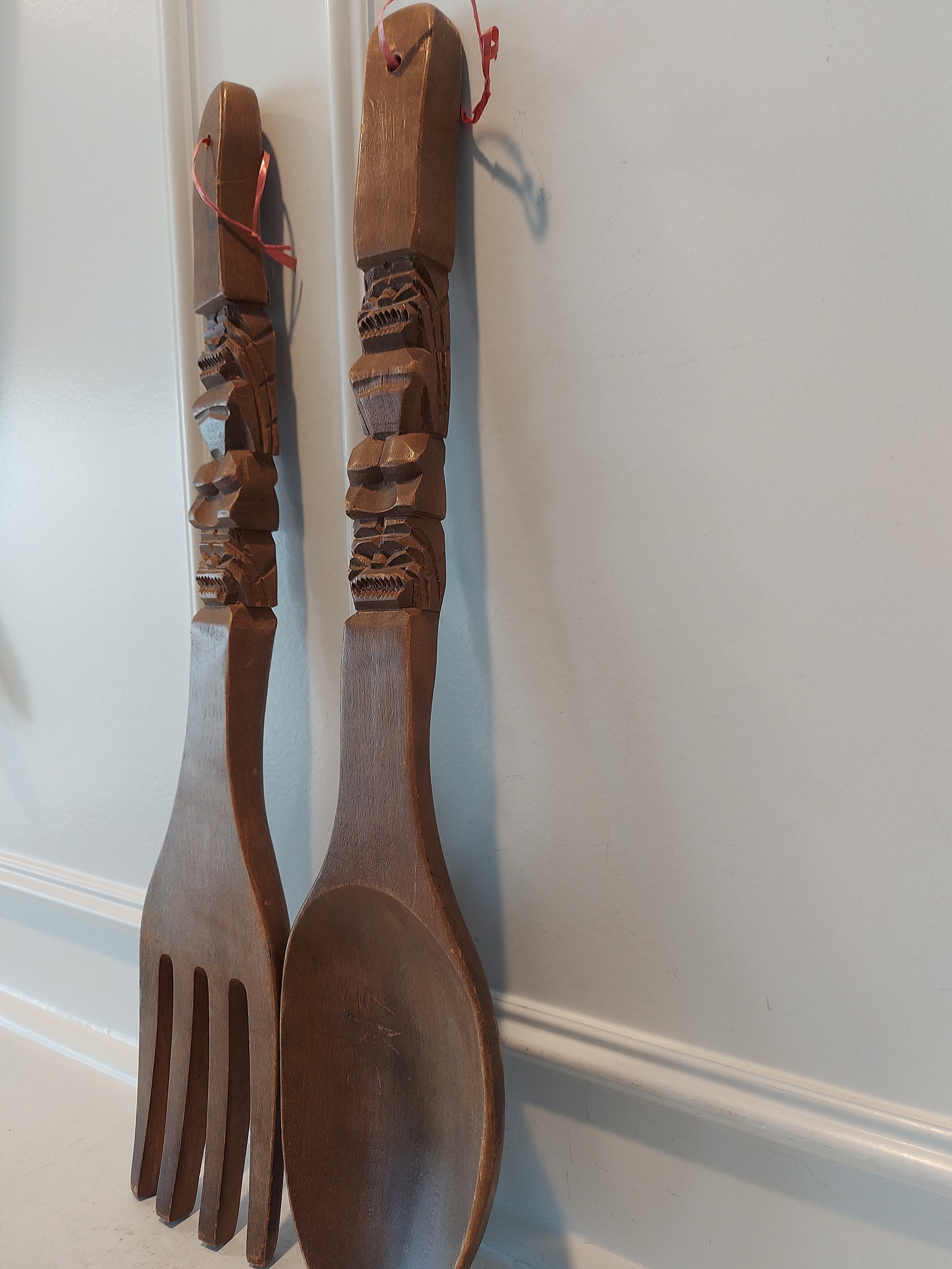 Vintage Extra Large Wood Fork and Spoon 21 Inches Wall Decor - Etsy