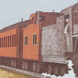 General Offices Freight Station and Train - Large Beautiful Lithography ...