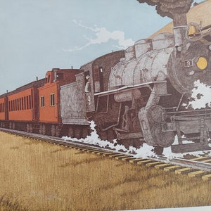 General Offices Freight Station and Train - Large Beautiful Lithography ...