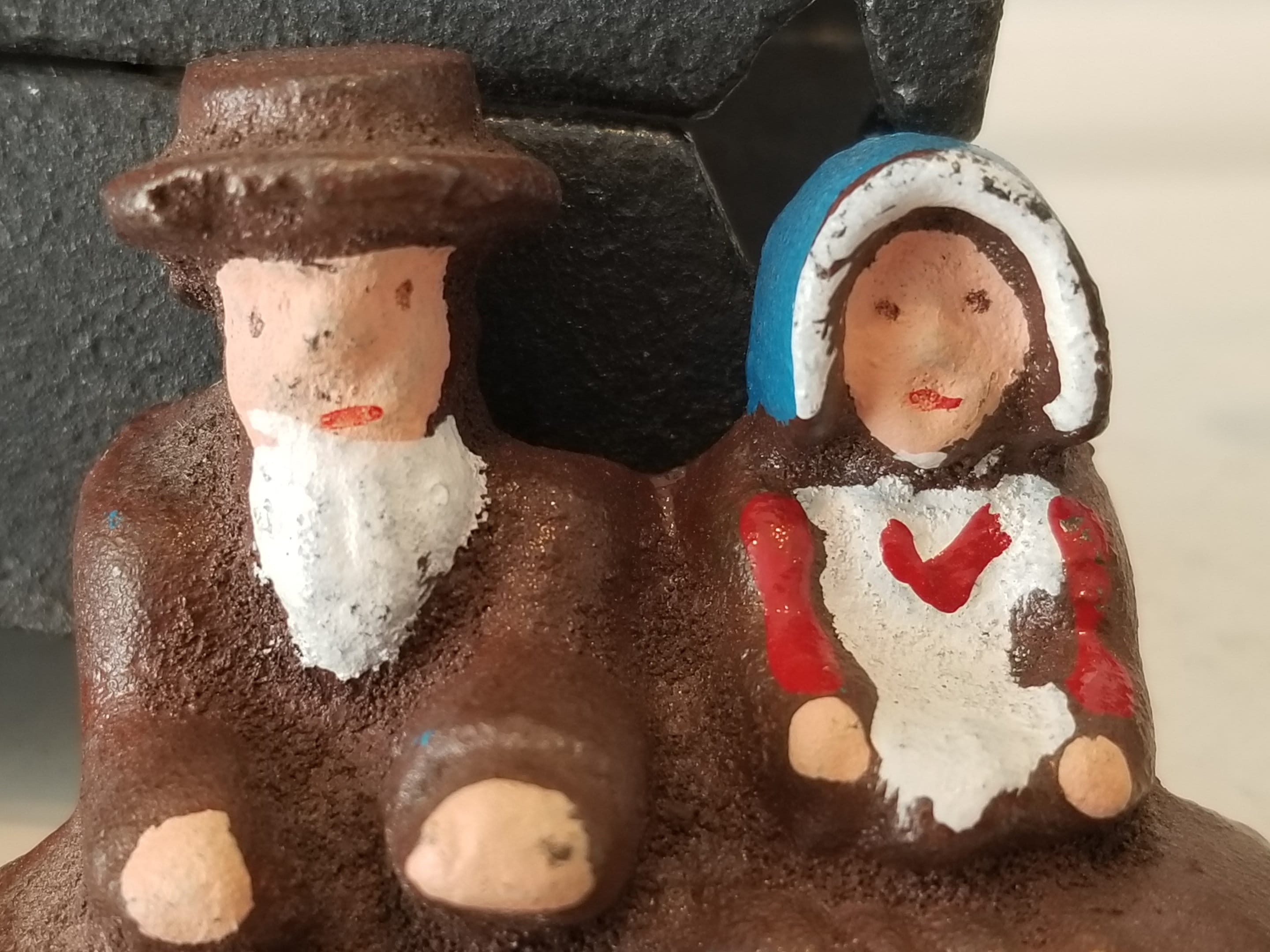 Antique Cast Iron Amish Stagecoach - Hand Painted Cast Iron Amish ...